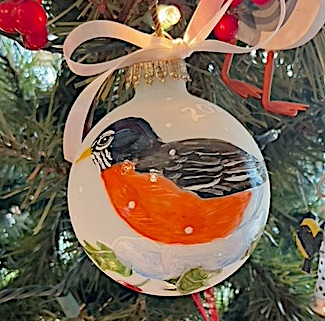 2025 American Robin Hand-Painted Christmas Ornament | Bird Watcher's ...